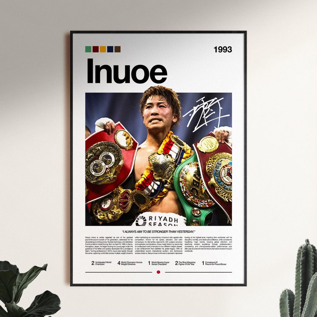 Naoya Inoue Poster, Boxing Wall Print, Boxer Poster, Boxing Digital ...