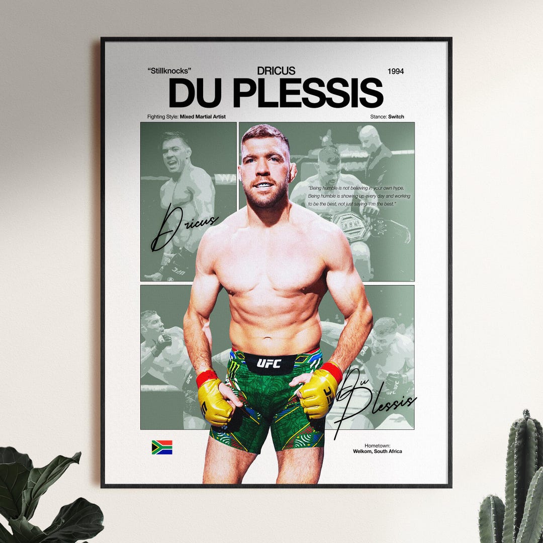 Dricus Du Plessis Poster, UFC Poster, MMA Digital Download, MMA Wall ...