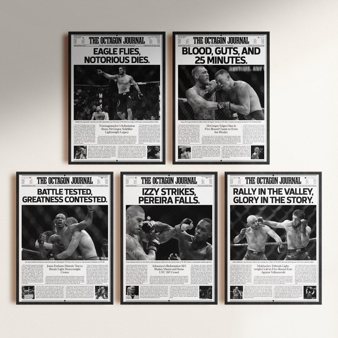 Jones Mcgregor Nurmagomedov Makhachev Adesanya Poster Bundle, UFC ...