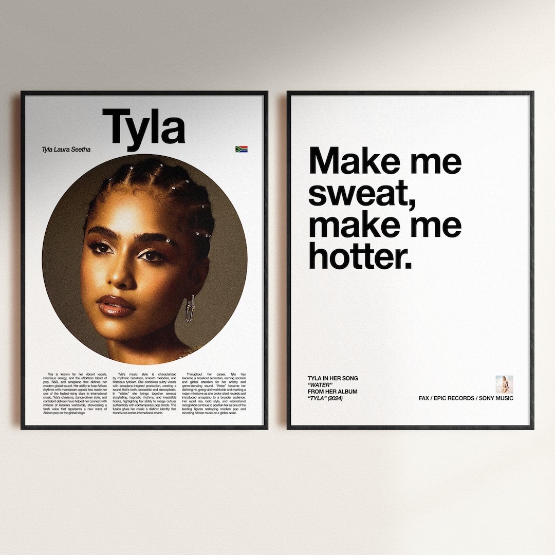 Tyla Poster, Music Artist Wall Print, Music Poster, Lyrics Poster, Pop ...