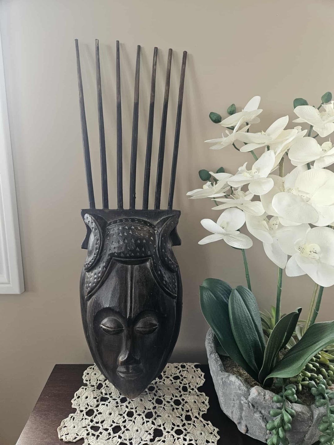 Hand-carved African Wooden Wall Mask – Tribal Ethnic Decorative Art ...