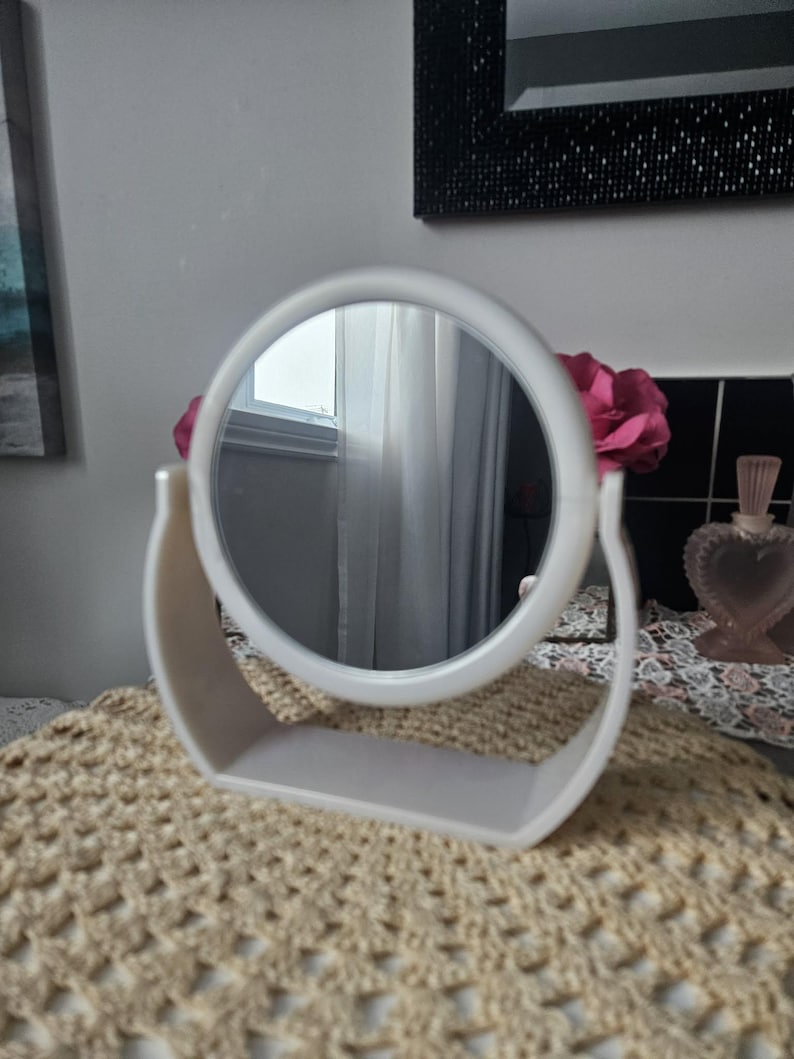Round Mirror for Retro Dressing Table, Vintage Table Mirror, Double ...