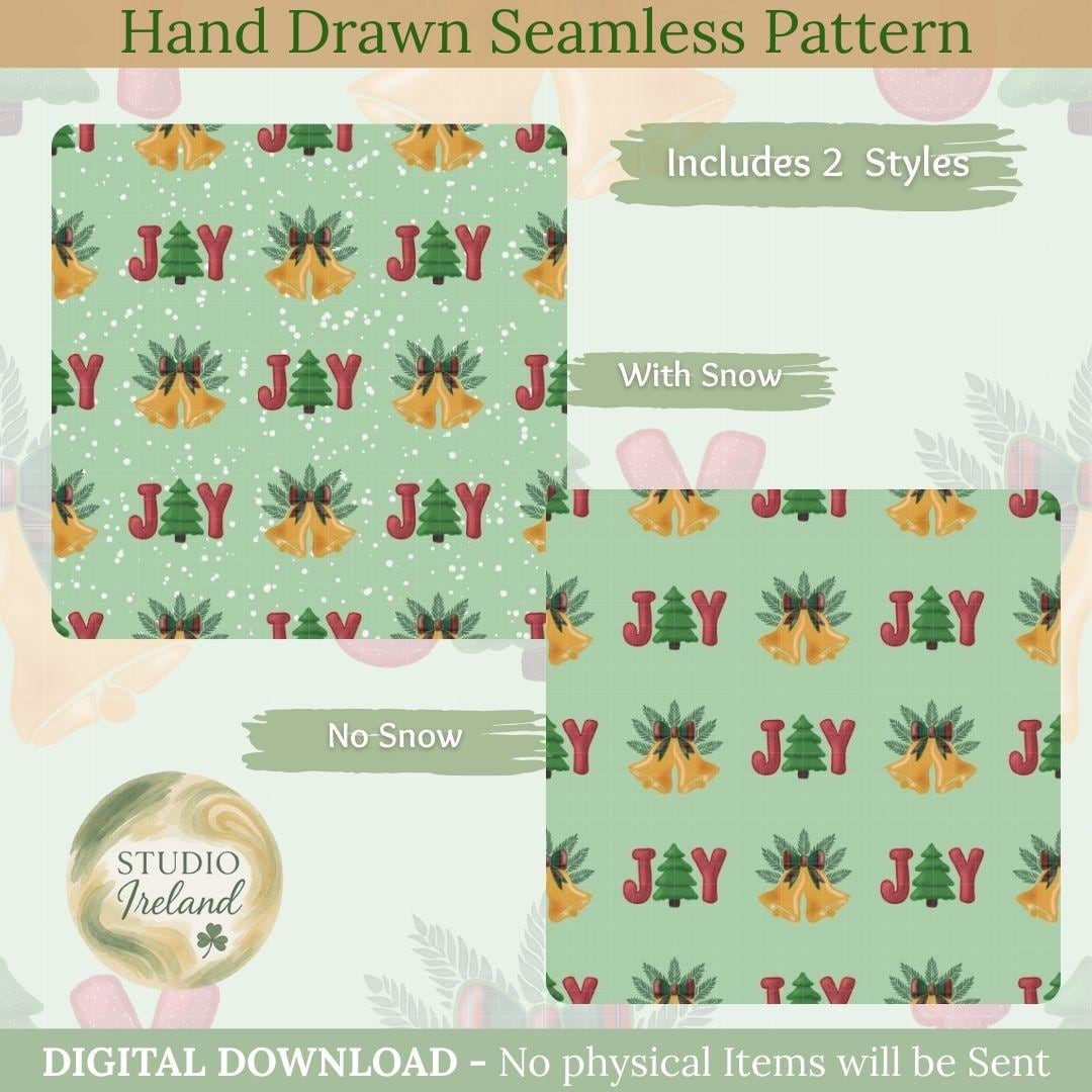 Joy Bells Holiday Seamless Bundle – 4 Pngs With Festive Elements on ...