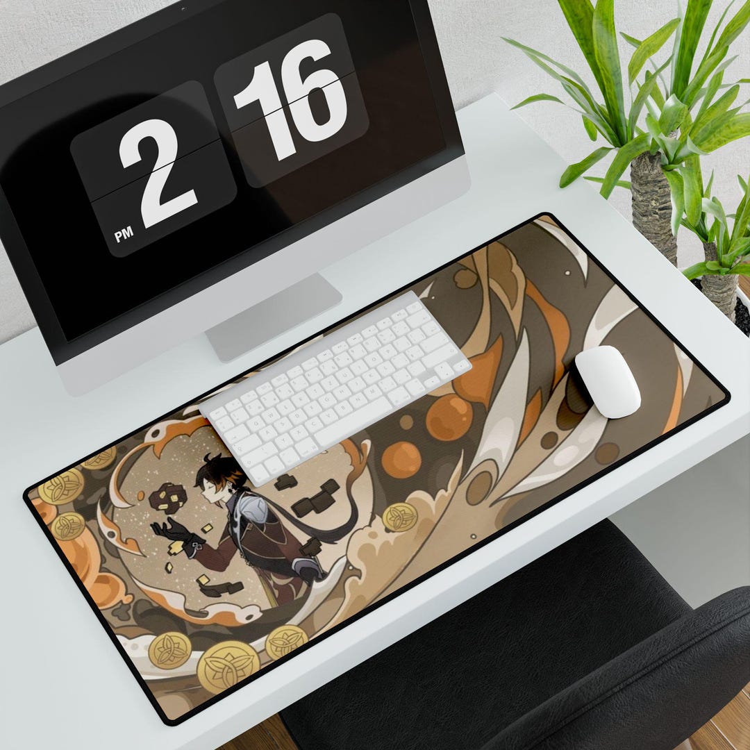 Zhongli Genshin Impact Desk Mat: Anime Gaming Mouse Pad - Etsy