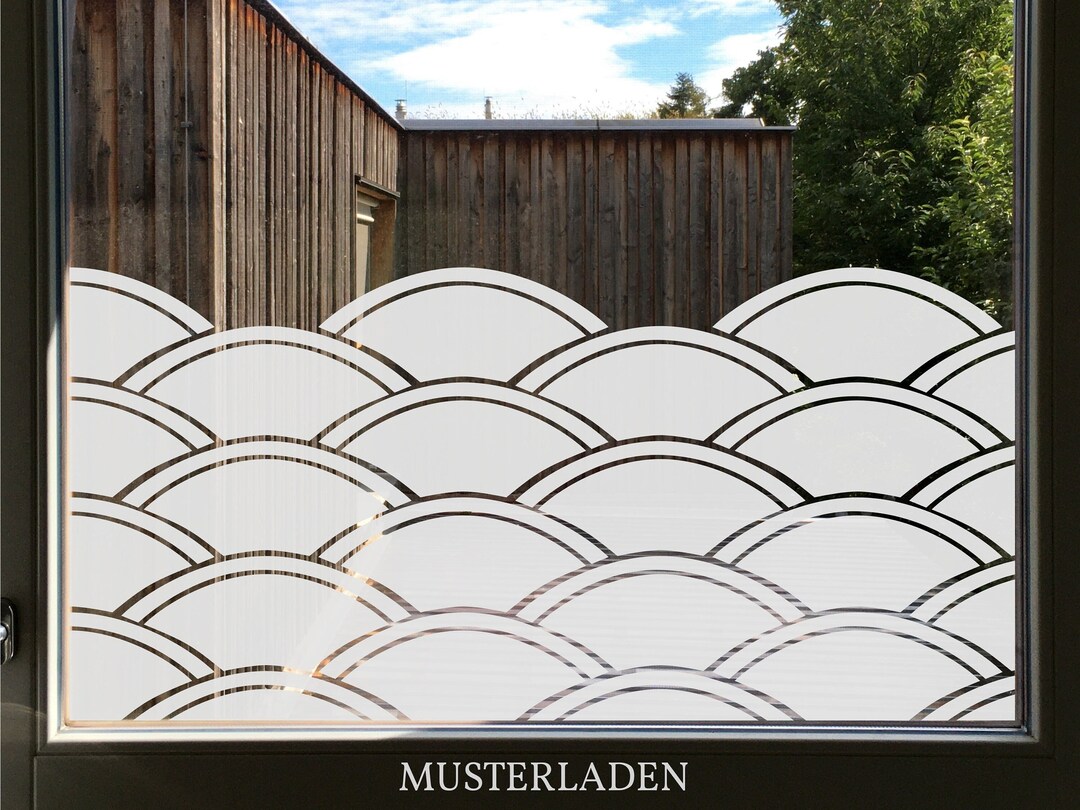 Fish Scale Privacy Window Film for Sidelights, Geometric Privacy Decal ...