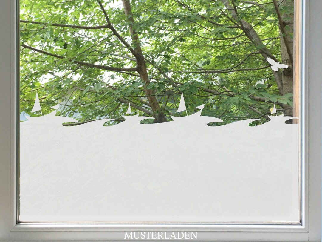 Window Film Ocean for Privacy, Decorative Film for Windows With Boats ...