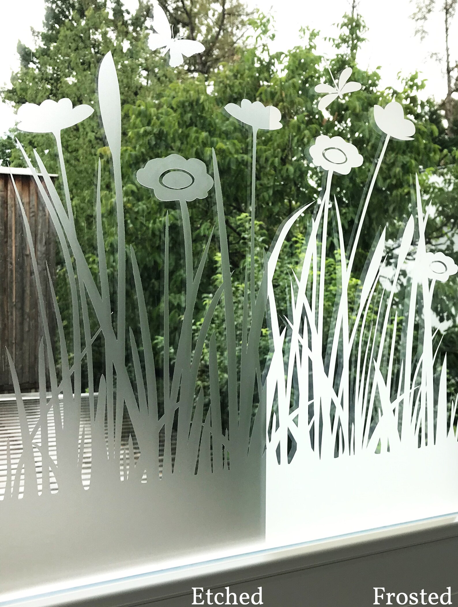 Window Film Grass and Flowers Decorative Privacy Window Film - Etsy