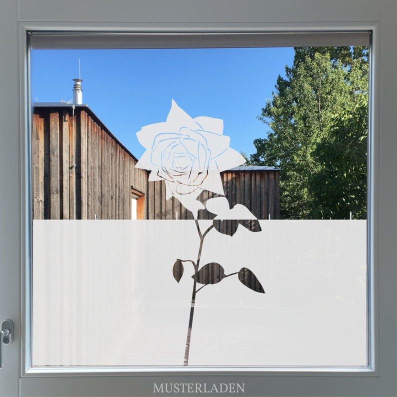 Rose Flower Window Film for Privacy Window Decal for - Etsy