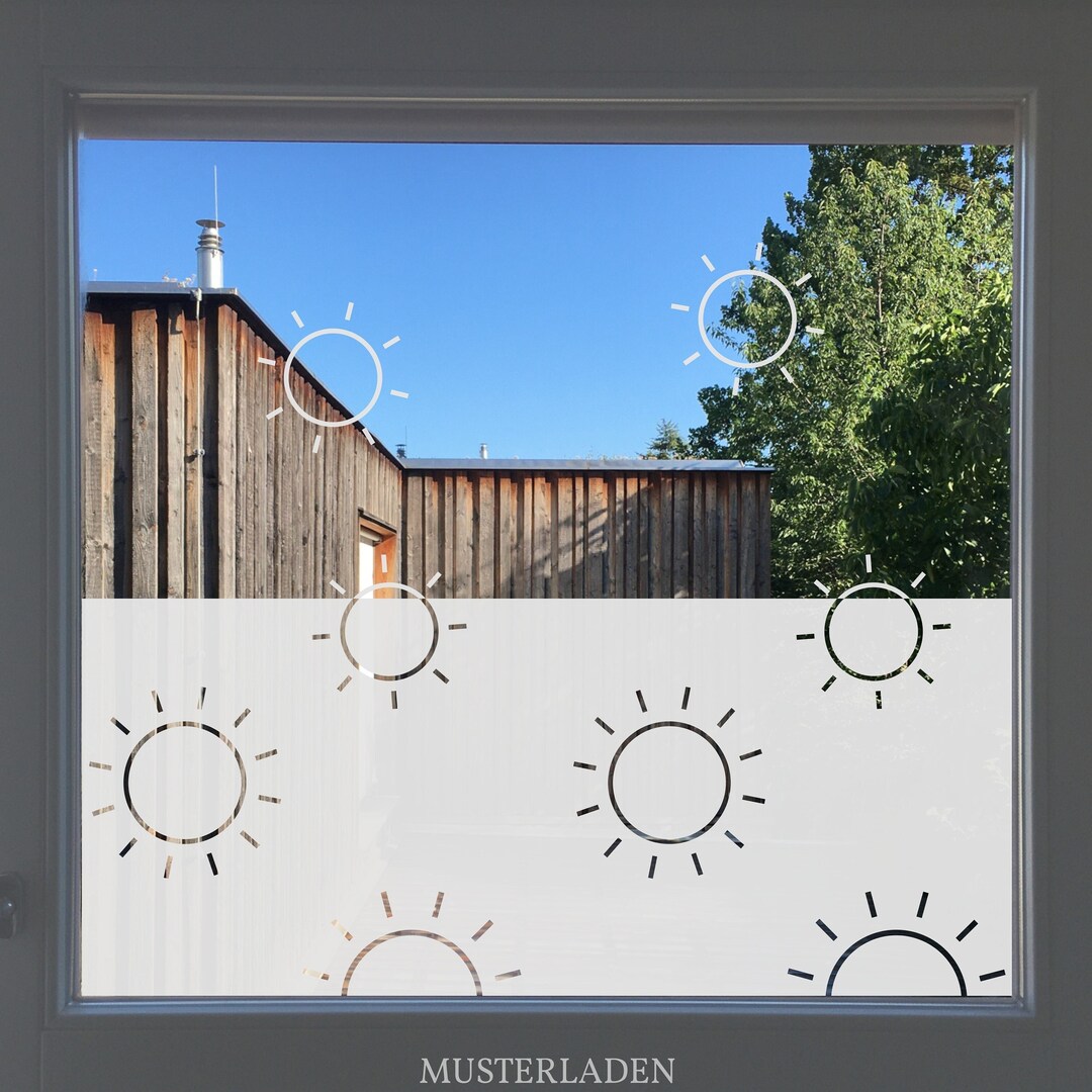 Self-adhesive Window Privacy Film With Sun Pattern 455 Cm / - Etsy