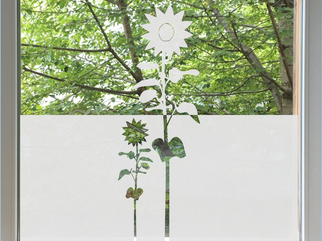 Sunflower Window Film for Privacy, Window Decal for Sidelights, Self ...