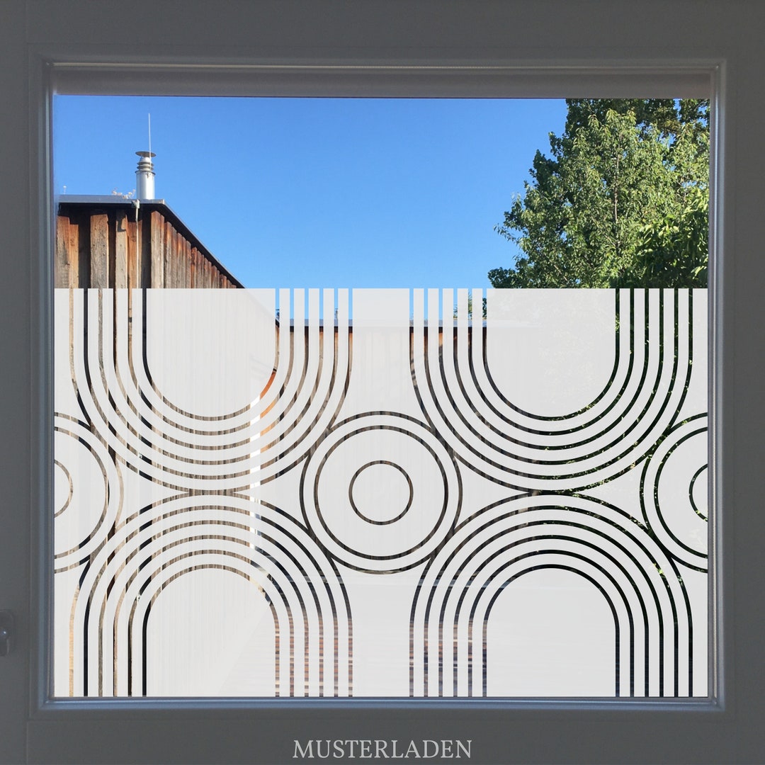 Geometric Arches and Rings Privacy Window Film Self-adhesive - Etsy
