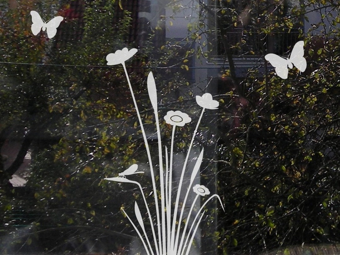 Flower Window Decal for Privacy Summer Home-decor - Etched Glass Decals ...