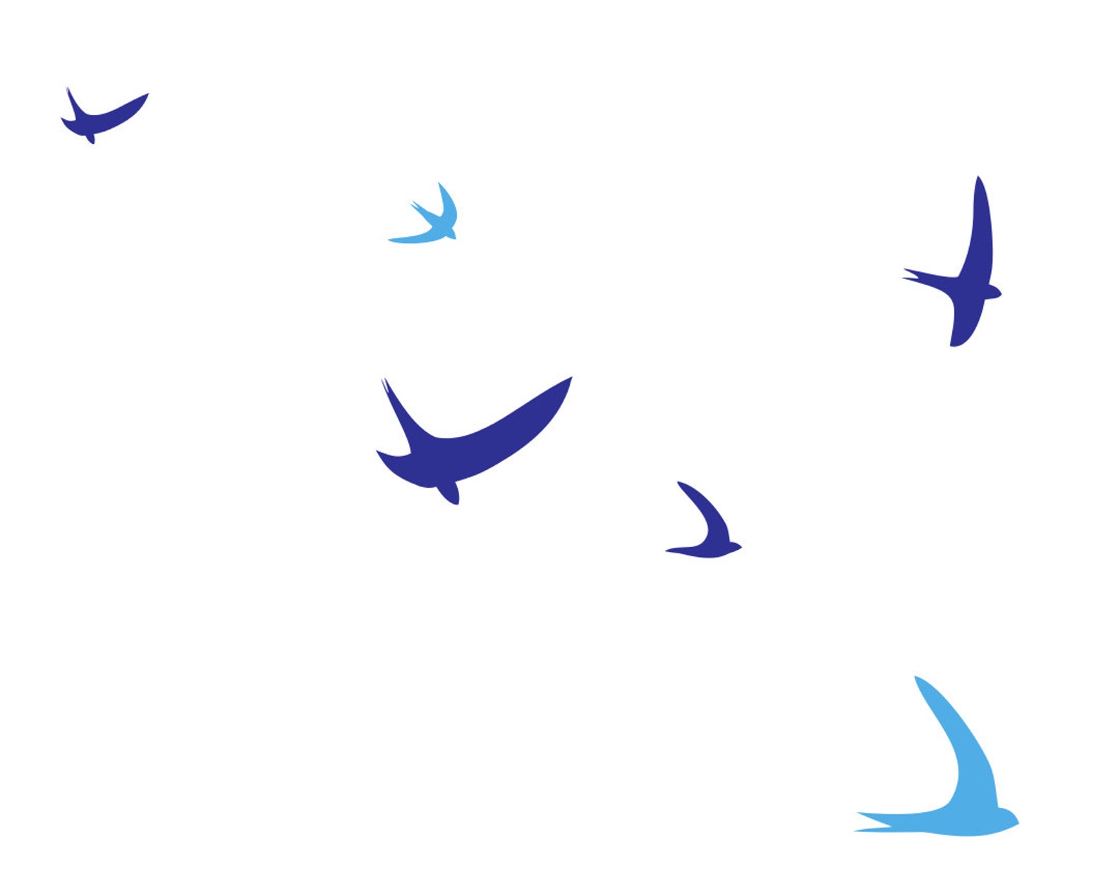 12 Flying Birds Wall Decals in Two Colors - Etsy