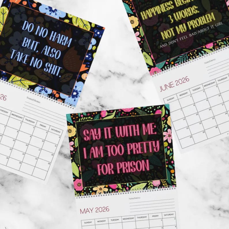 2026 Swearing Calendar, 2026 Swearing Inspirational Sayings for Badass ...