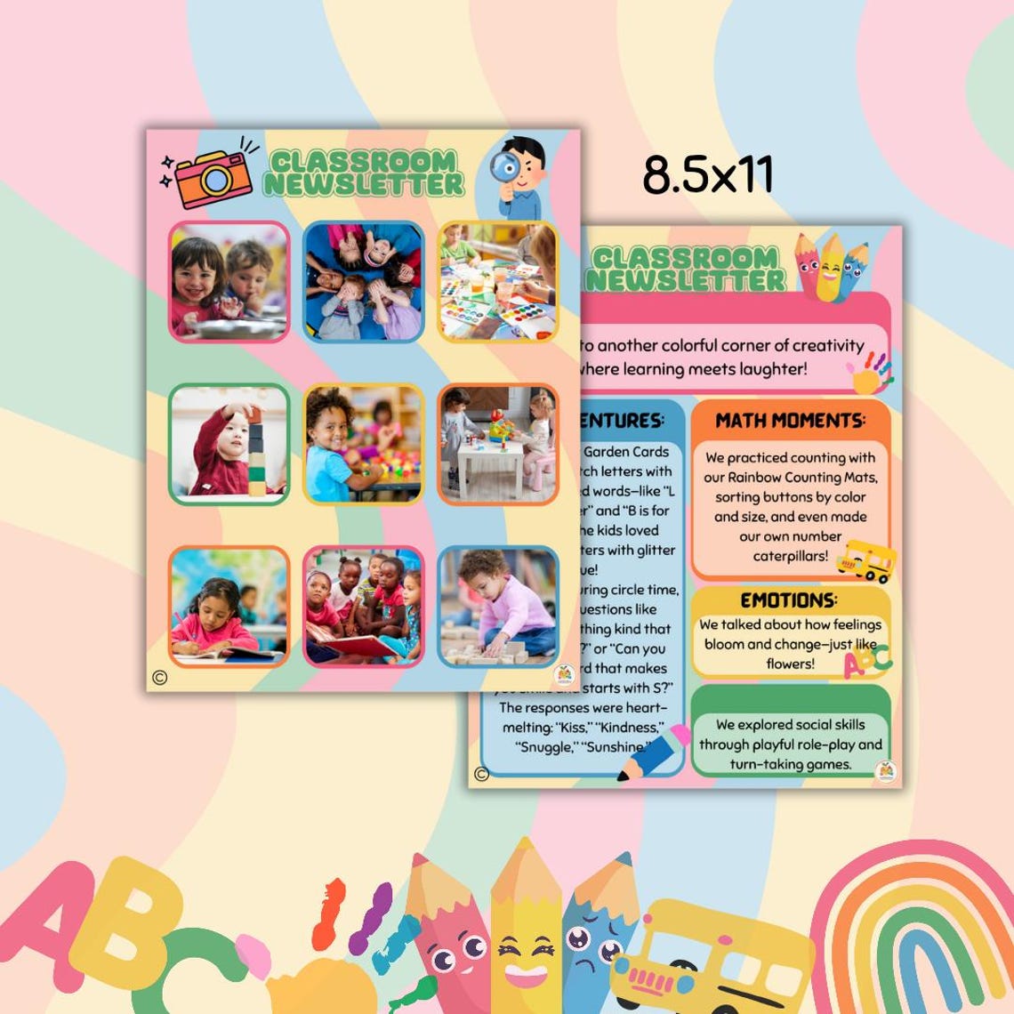 Editable Preschool Newsletter Template: Colorful Classroom ...