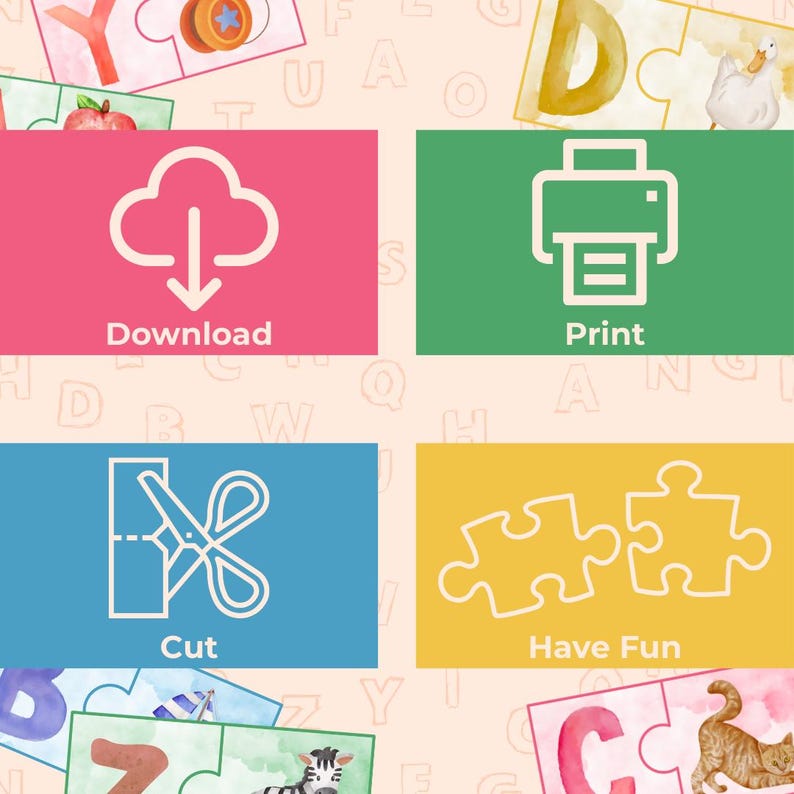 ABC Puzzle Printable – Alphabet Matching Game for Kids, Letter Sounds ...