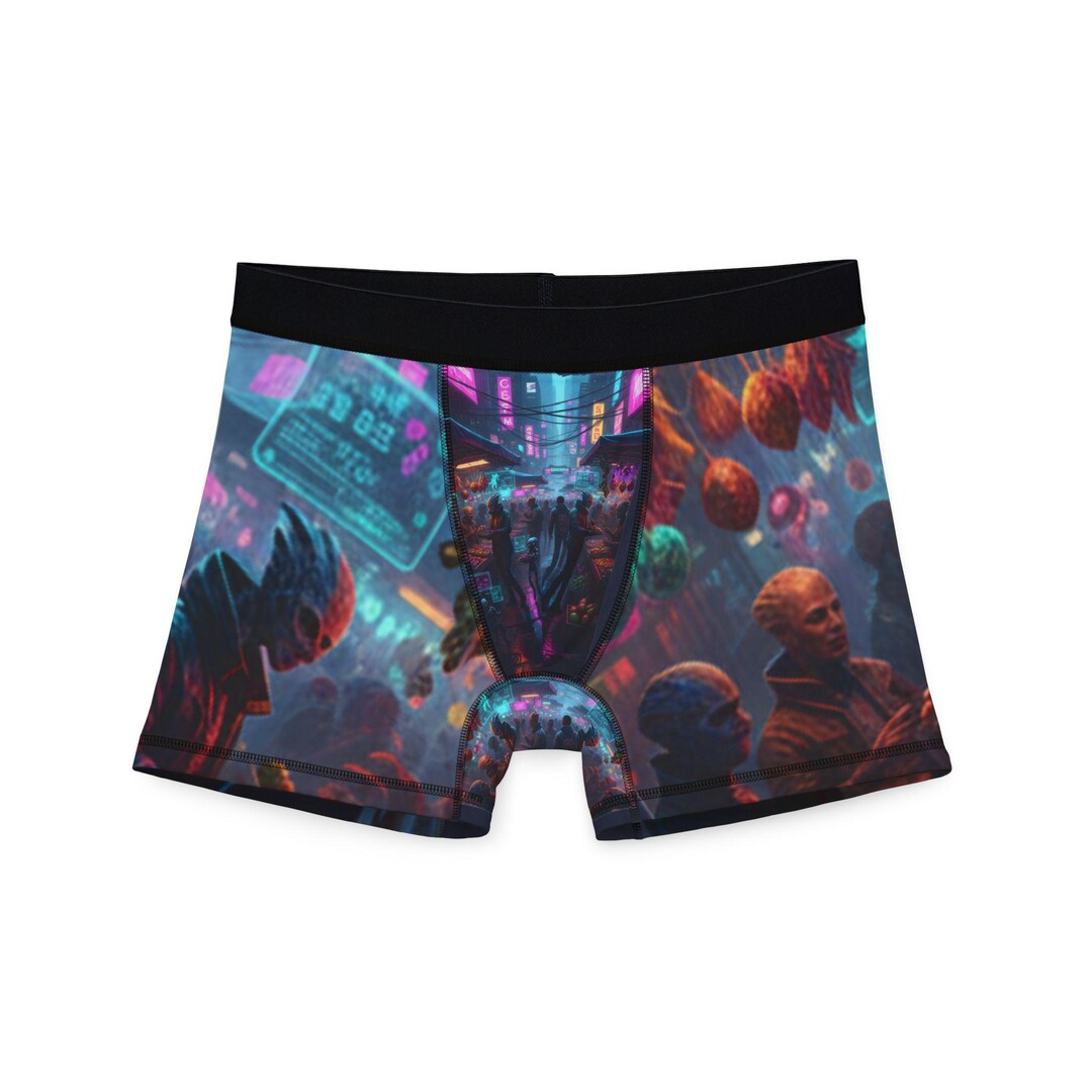 Cyberpunk City Nightlife Boxers | Neon Streets AOP - Etsy