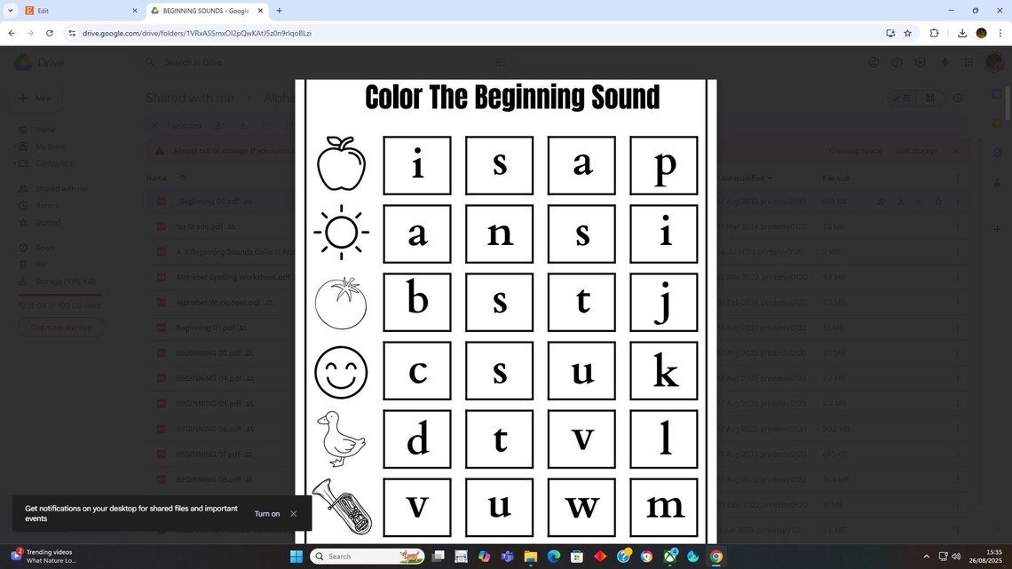 Beginning Sounds Coloring Sheets - Etsy