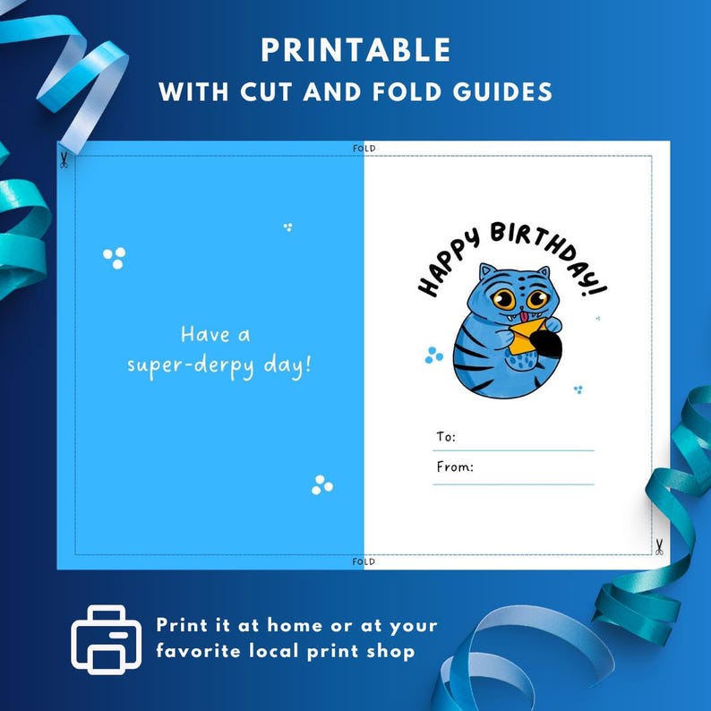 Derpy Birthday Card | Editable Canva Template & Instant PDF | Demon ...
