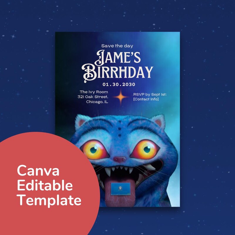 Derpy the Cat Invitation - Etsy
