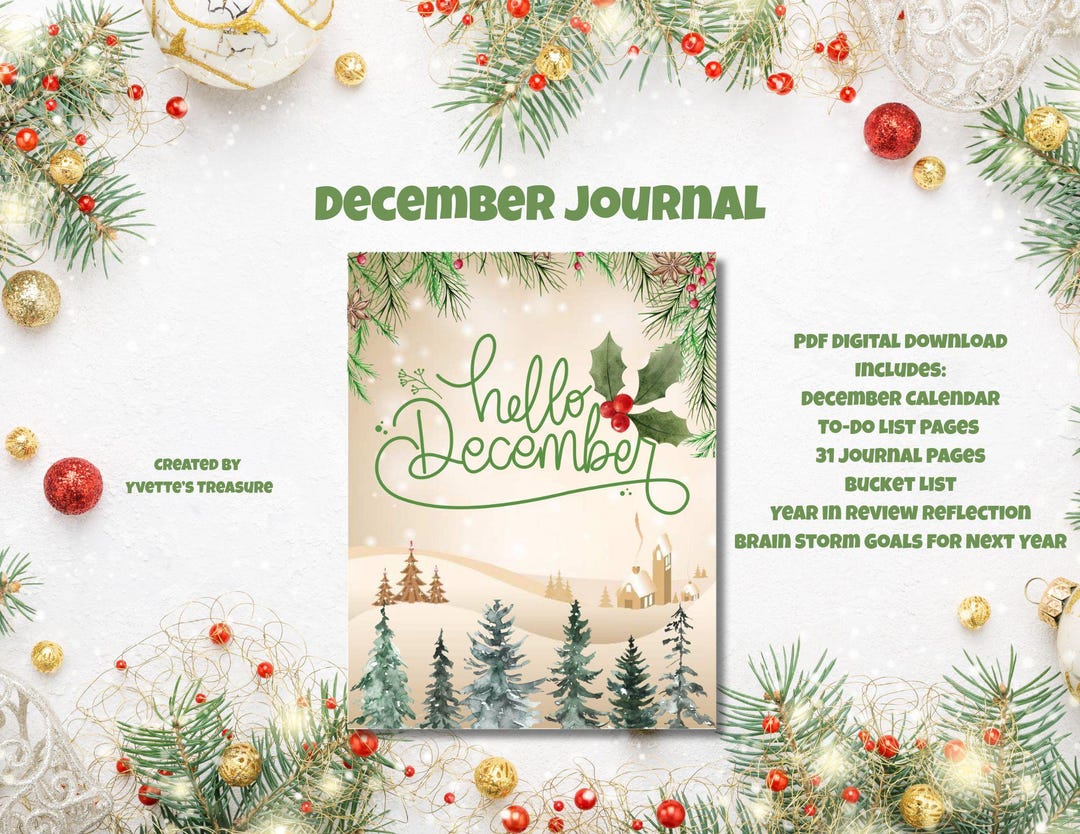 December Journal| PDF Digital Download - Etsy