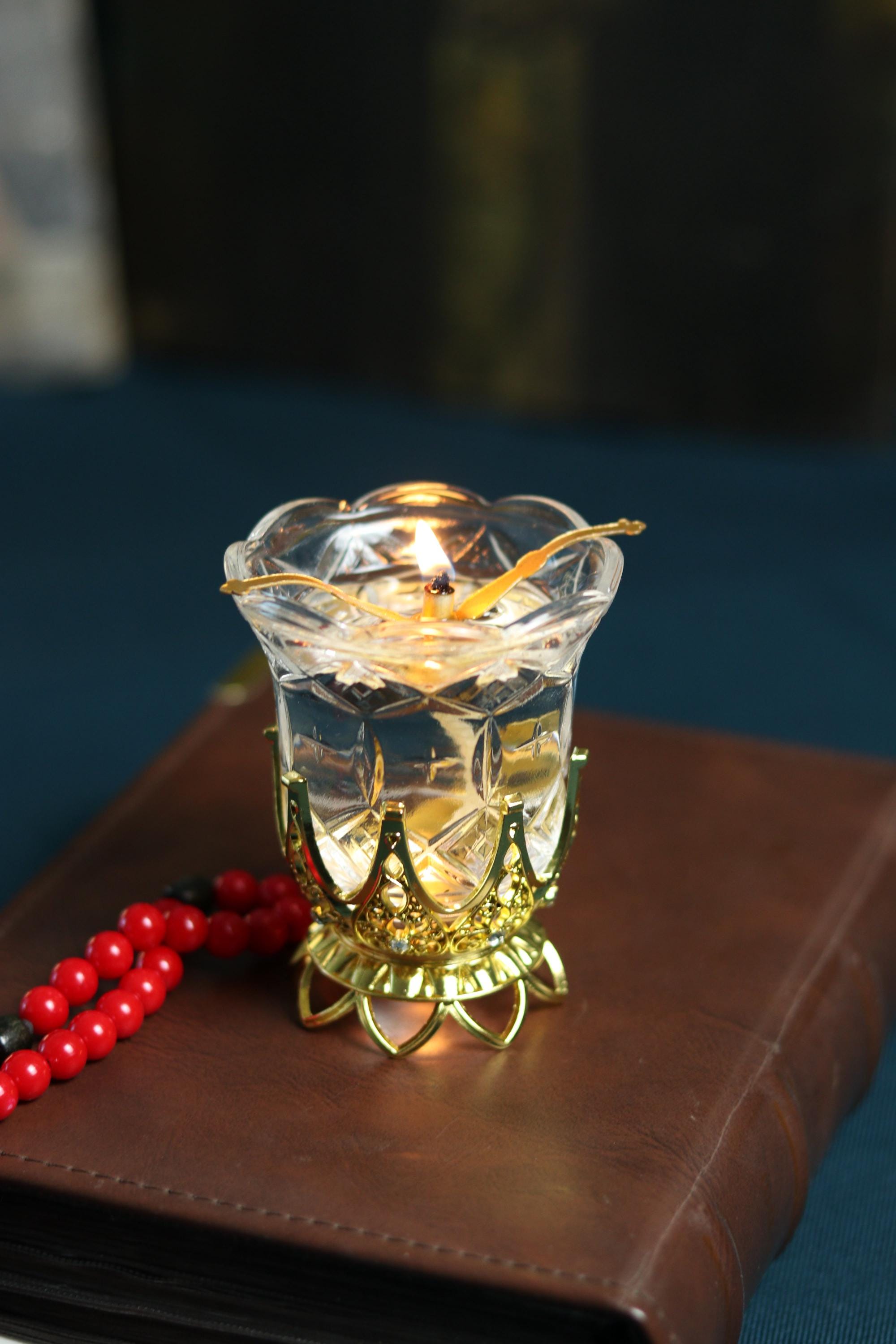 Christian Prayer Lamp. the Set Includes the Lamp, 10 Wicks, and a Wick ...
