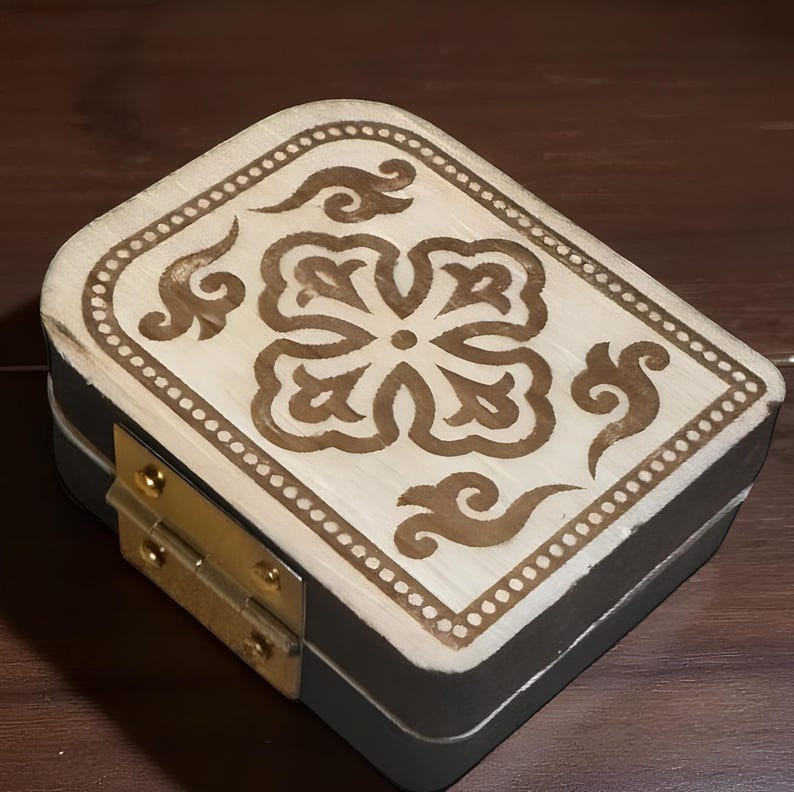 Orthodox Wooden Folding Icon 2.73 In, Virgin Mary “unfading Flower” and ...