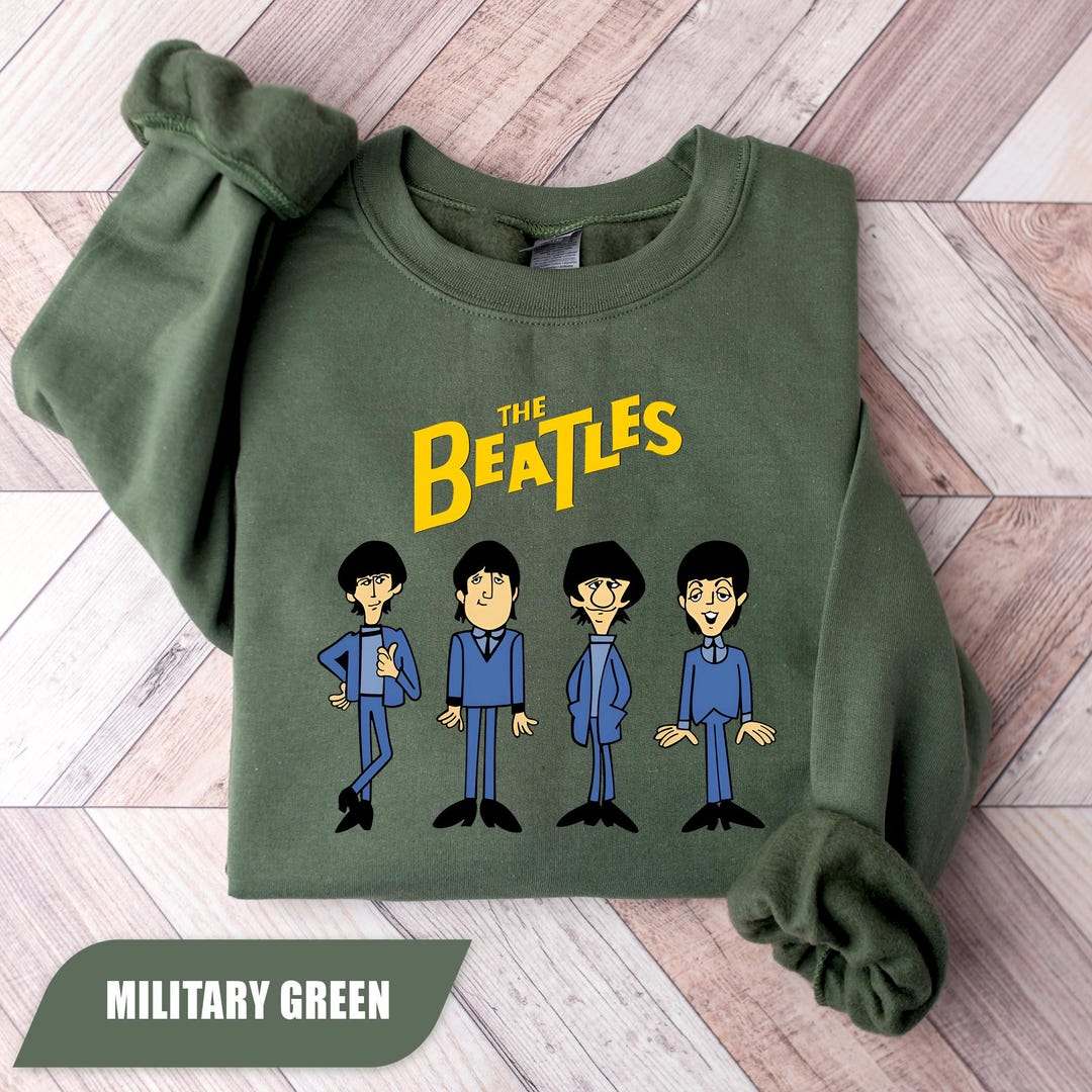 The Beatles Cartoon Sweatshirt, Beatles Music Hoodie, 90s Retro Beatles ...
