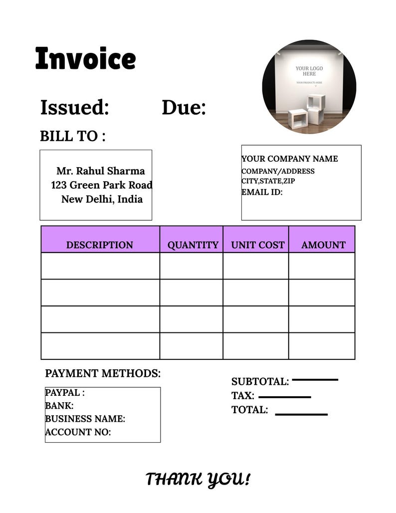 Editable Invoice Template: Pastel Design for Etsy Sellers (digital ...