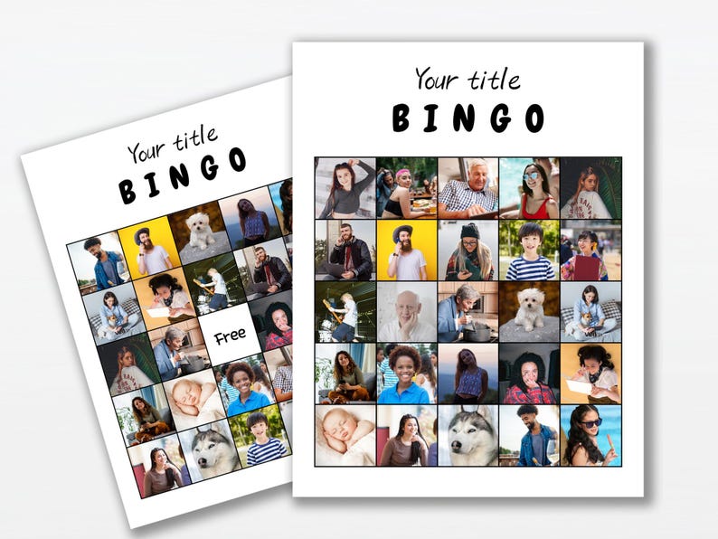 Custom Photo Bingo Cards: Personalized Party Game (digital PDF) - Etsy