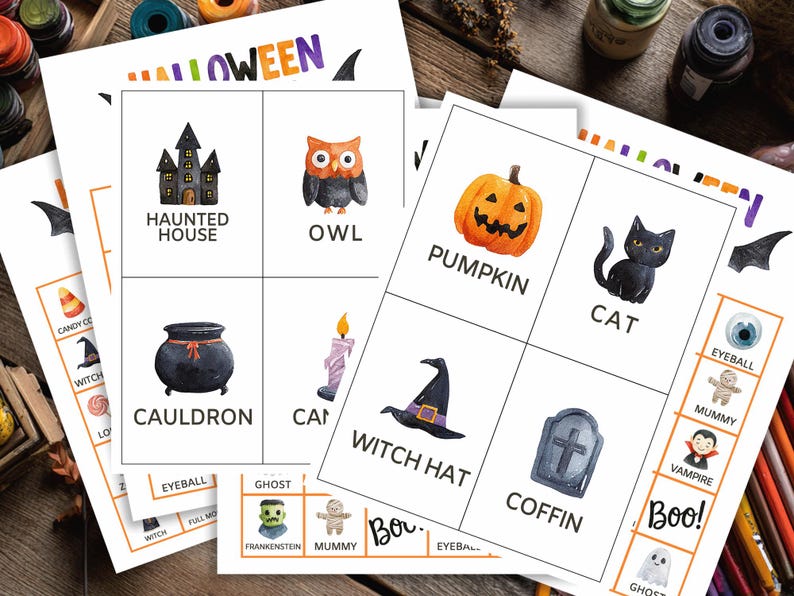 Halloween Bingo Game : 30 Unique Cards (printable PDF) - Etsy