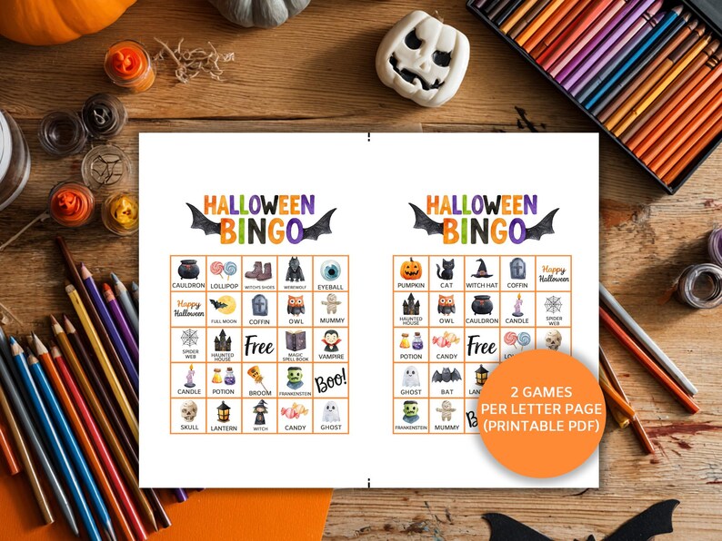 Halloween Bingo Game : 30 Unique Cards (printable PDF) - Etsy