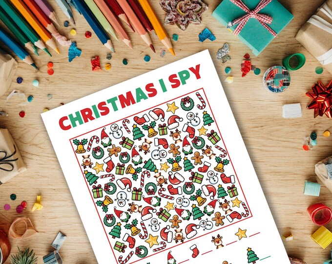 Christmas I Spy Activity; Printable Christmas Games for Kids; Winter I ...