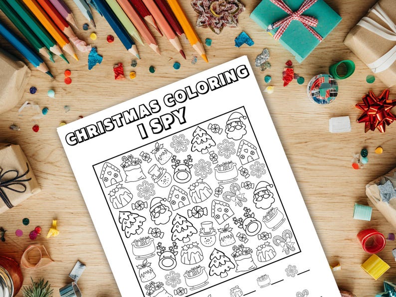 Christmas I Spy Printable Game, Winter Holiday Activity (PDF) - Etsy Canada