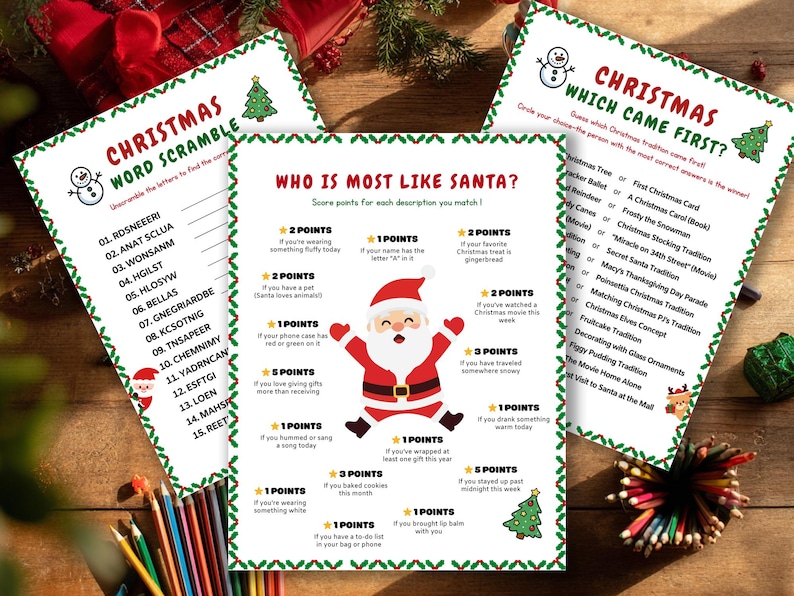 Christmas Games Bundle Printable | Holiday Party Activities (PDF) - Etsy