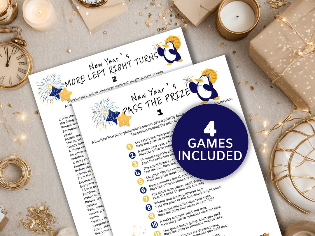 New Year’s Left Right Game Printable for Adults Easy New Year’s Eve ...