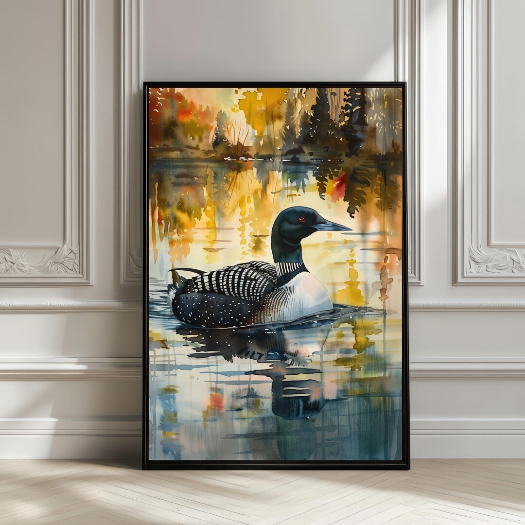 COMMON LOON Watercolor Wall Art Print – Bird Poster, Animal Decor ...