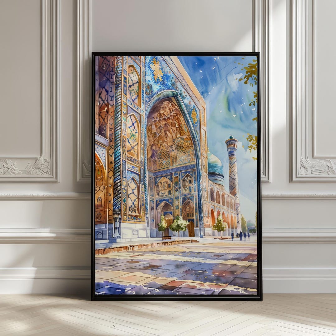 Samarkand Watercolor Poster – Uzbekistan City Art Print, Historic Silk ...