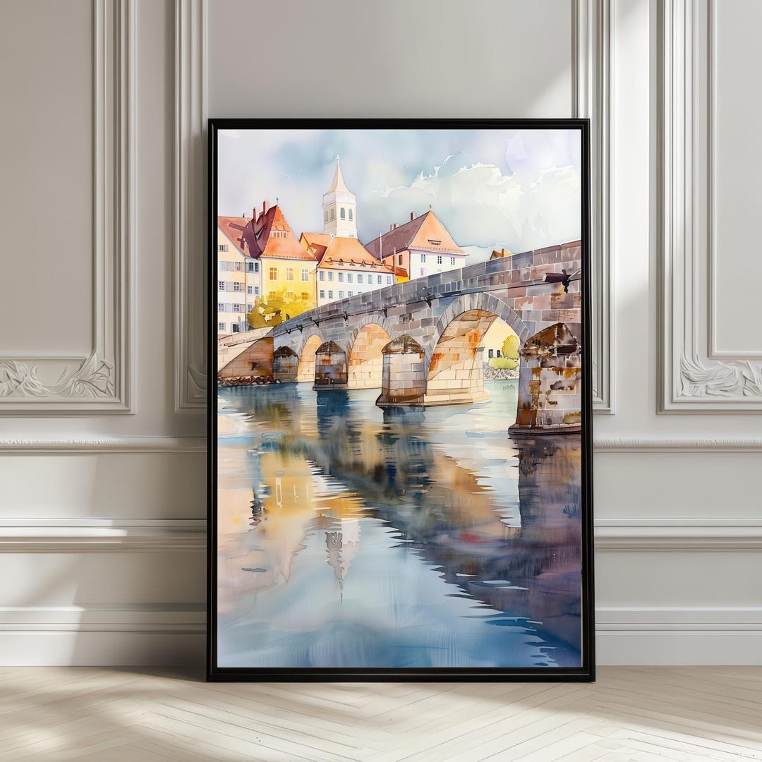 Regensburg Watercolor Poster – Germany City Wall Art Print, Europe ...