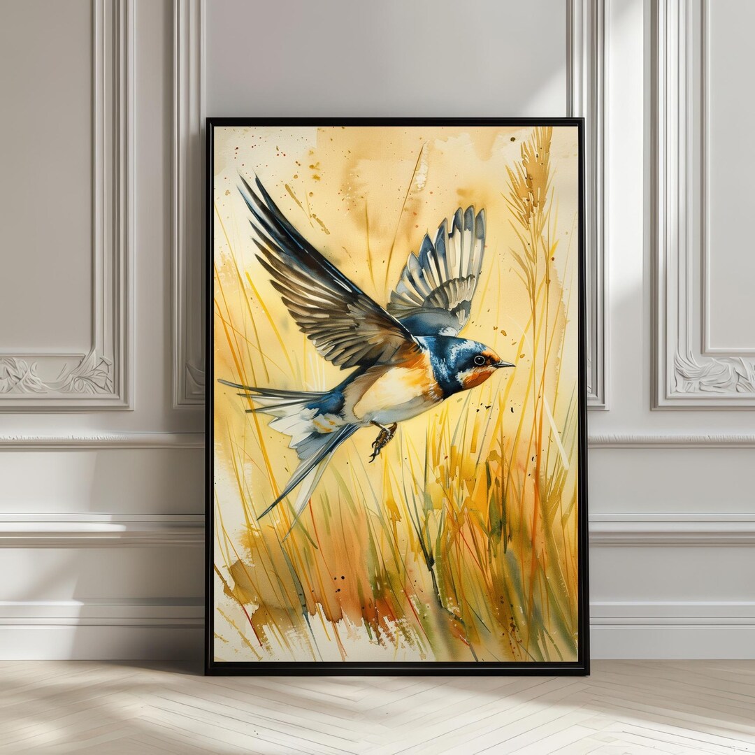 Barn Swallow Watercolor Poster – Bird Wall Art Print, Nature Home Decor ...