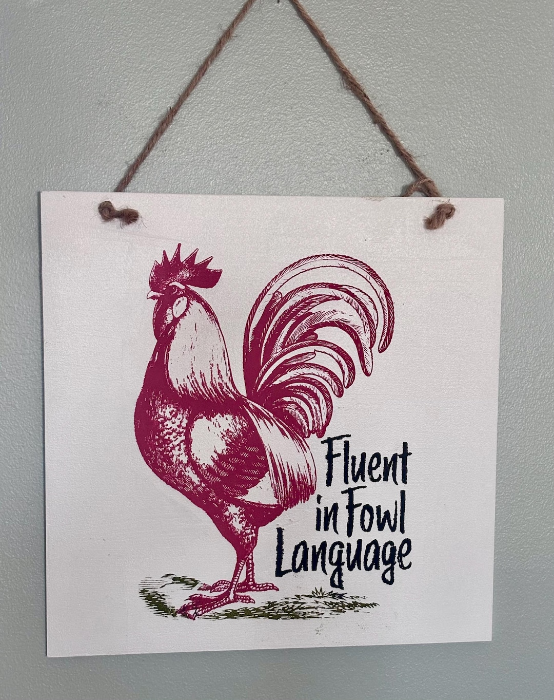 Rooster Sign, Country, Farmhouse, Funny Sign, Fowl Language - Etsy