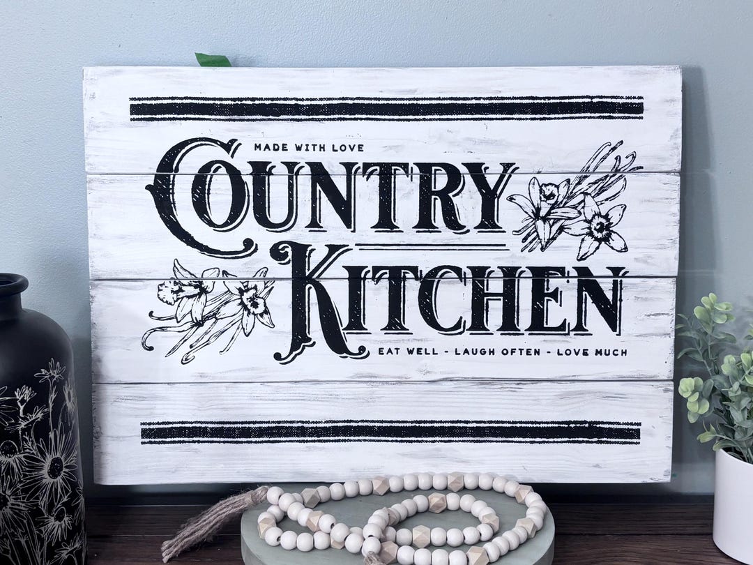 Handcrafted Country Kitchen Sign: Black and White Farmhouse Decor - Etsy