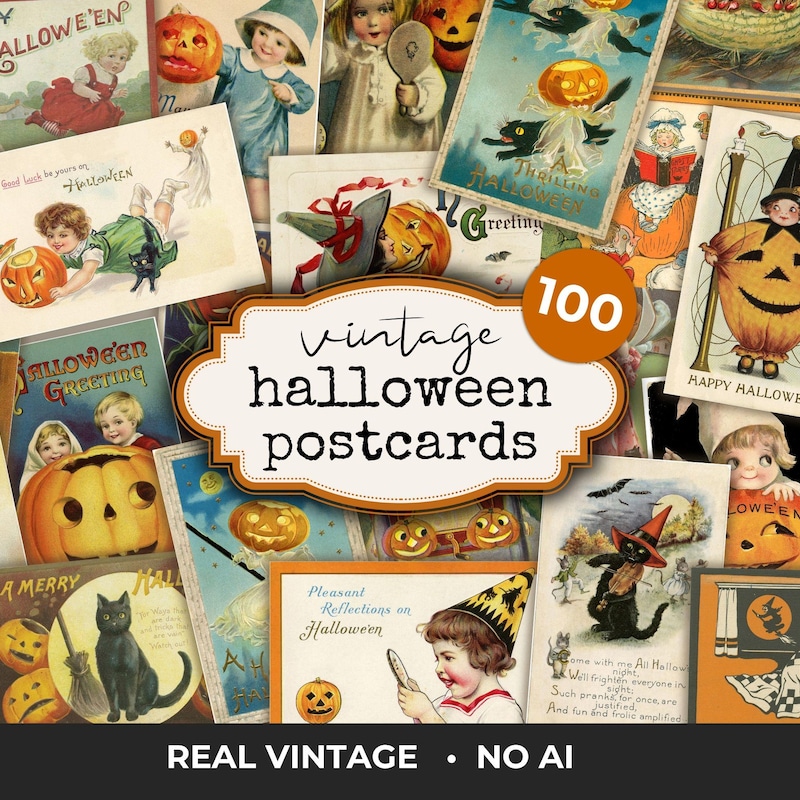 Halloween Postcards - Etsy