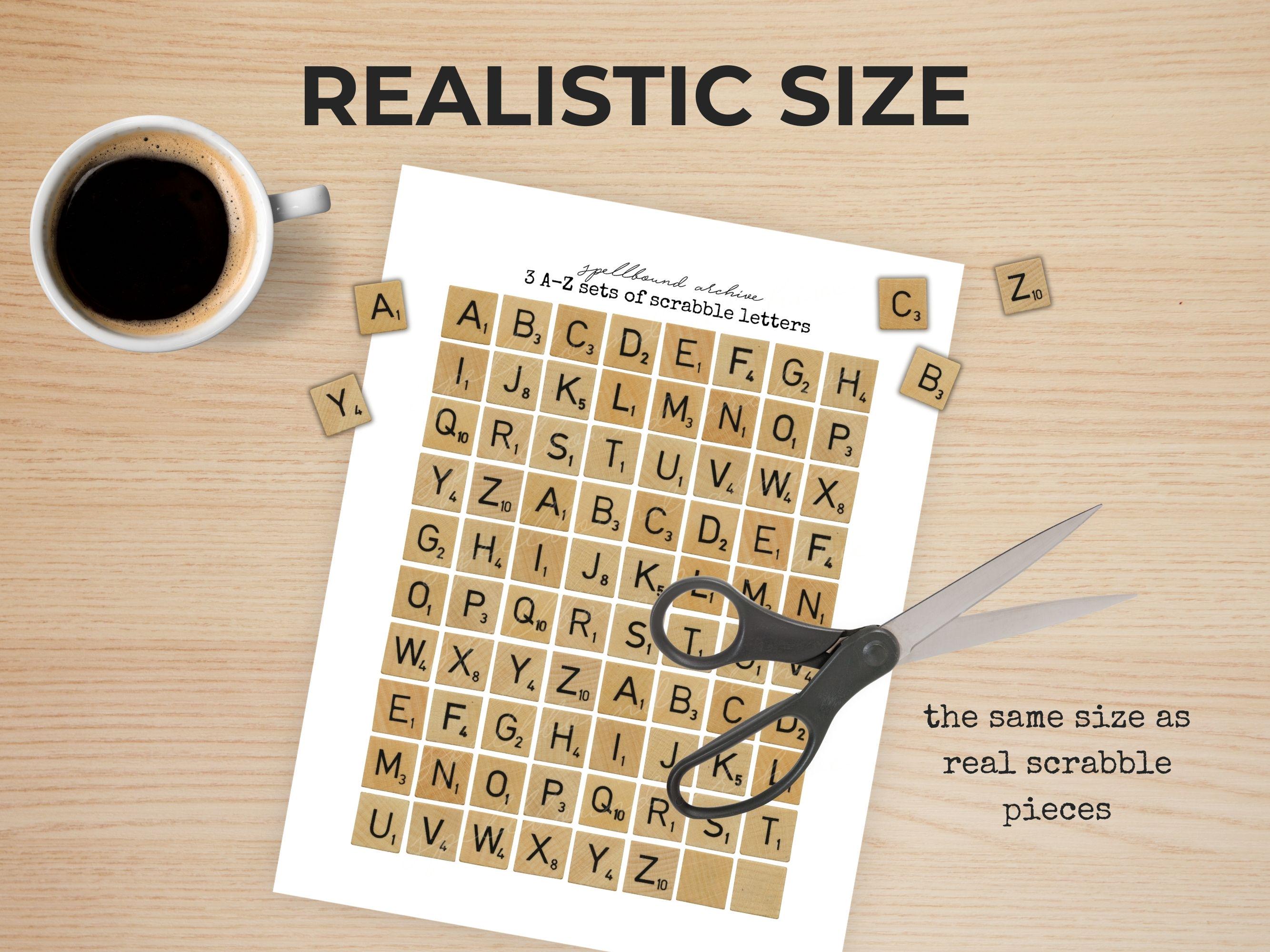 Printable Scrabble Letters: A-Z Alphabet & Blank Tiles (digital ...