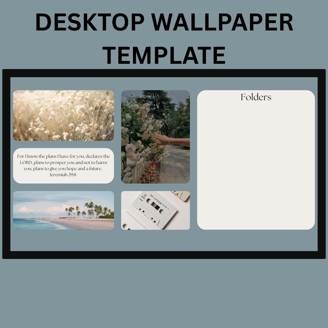 Editable Desktop Wallpaper Template, Cute Minimalist Aesthetic, Desktop ...