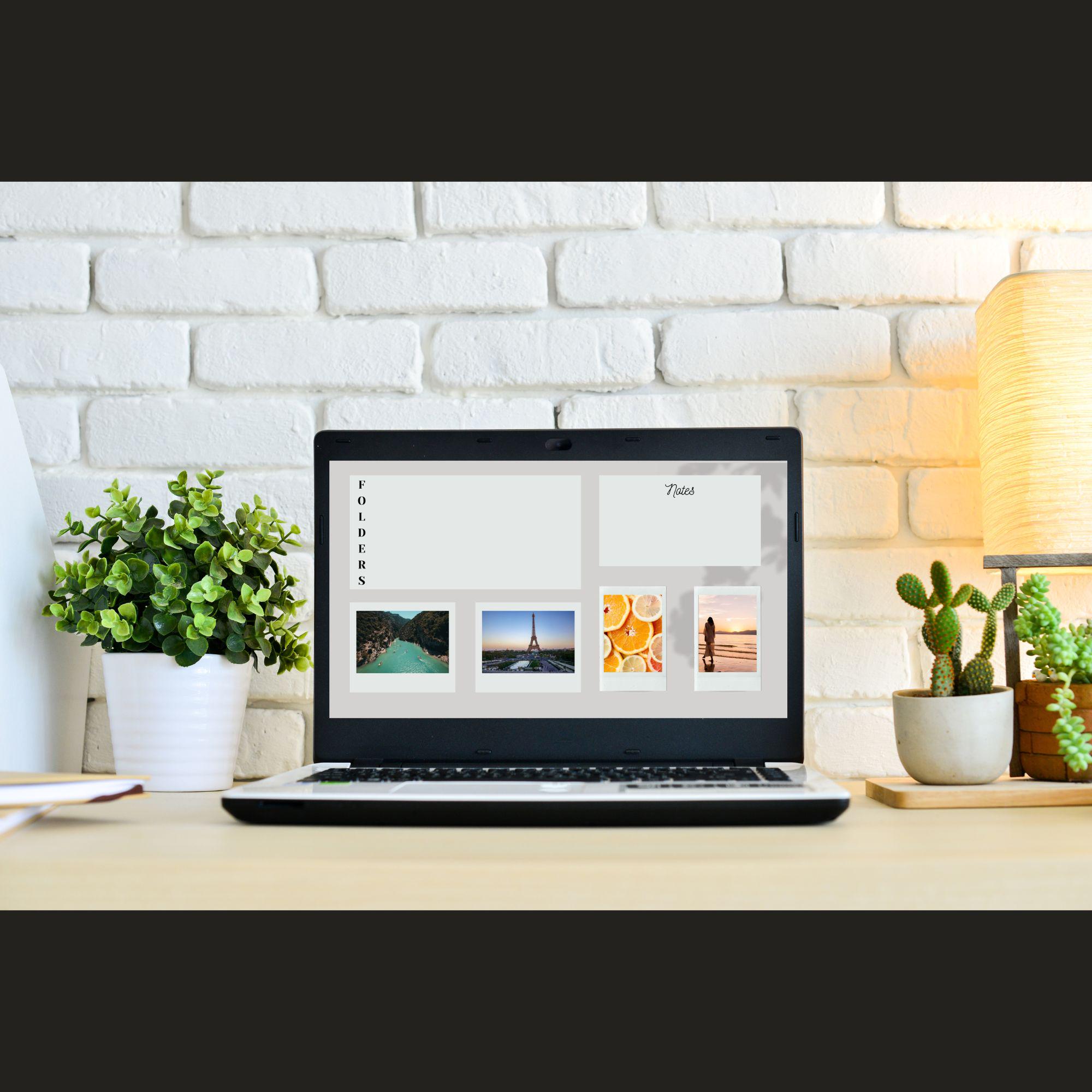Neutral Editable Desktop Wallpaper Template, Cute Minimalist Aesthetic ...