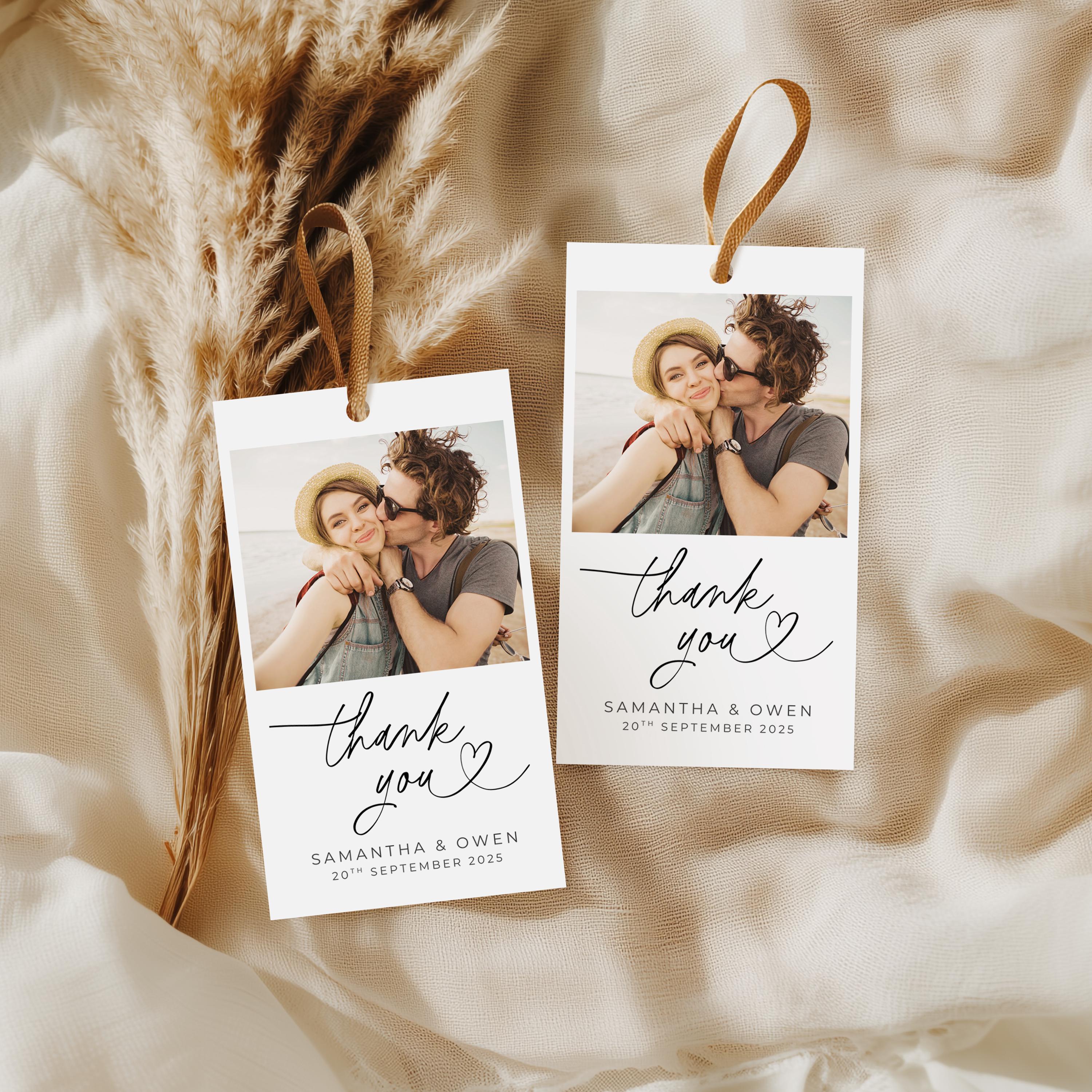 Editable Photo Wedding Favor Tags: Canva Template (digital Download) - Etsy
