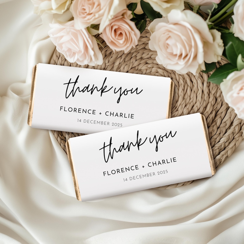 Editable Wedding Chocolate Wrapper Template: Minimalist Candy Bar Favor ...