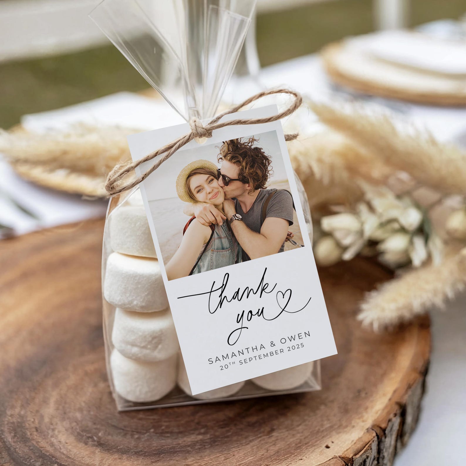 Editable Photo Wedding Favor Tags: Canva Template (digital Download) - Etsy