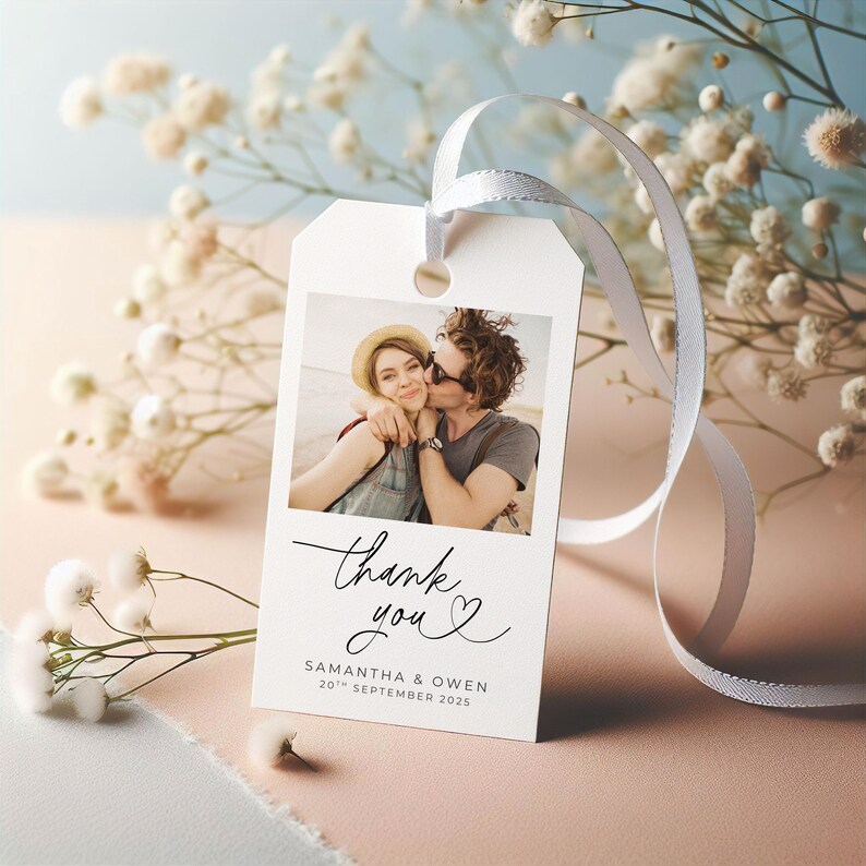 Editable Photo Wedding Favor Tags: Canva Template (digital Download) - Etsy